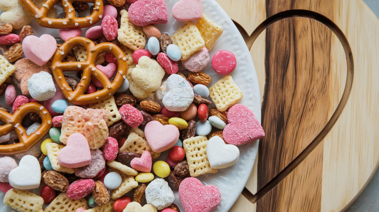 Sweet and Savory Valentine’s Trail Mix Recipe - Cozy Cadence
