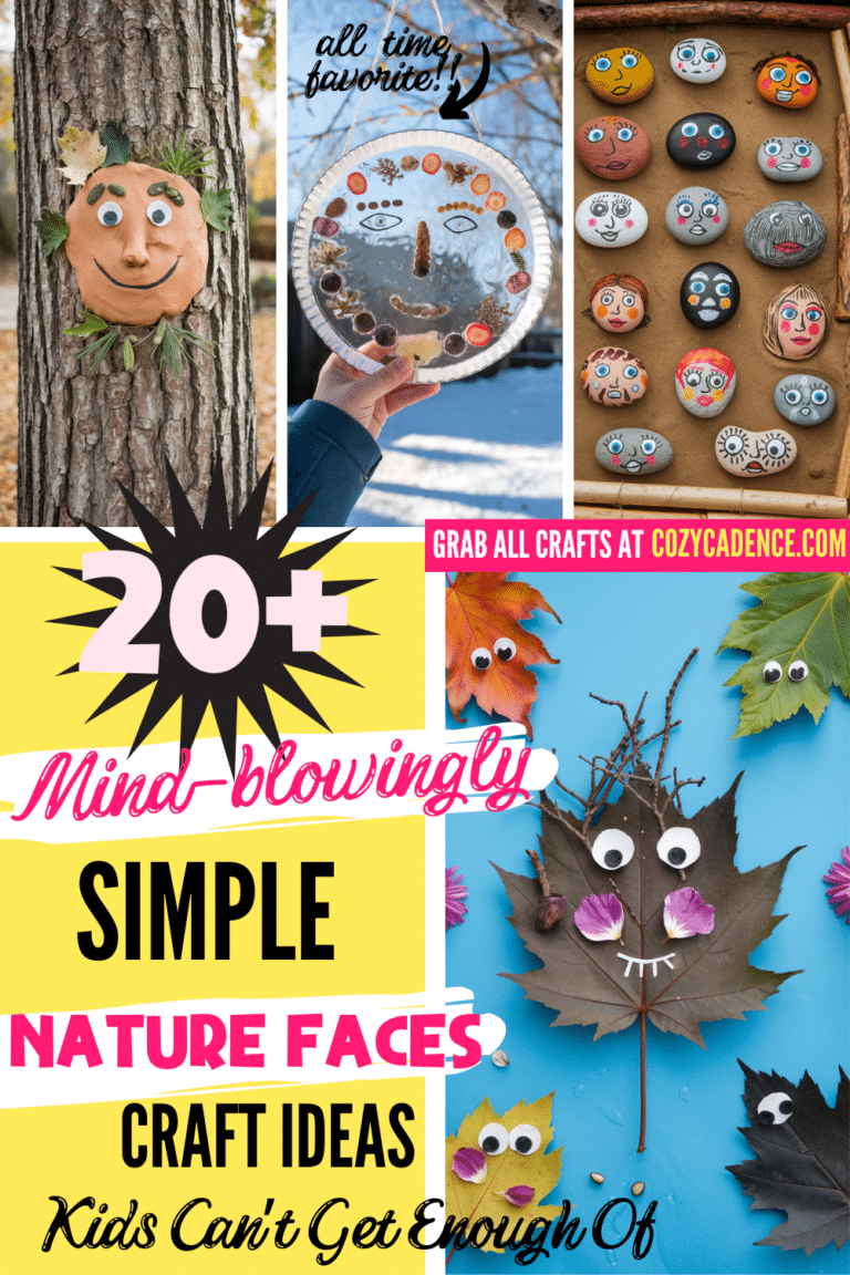 28 Creative Nature Faces Crafts for Kids to Explore the Outdoors - Cozy ...