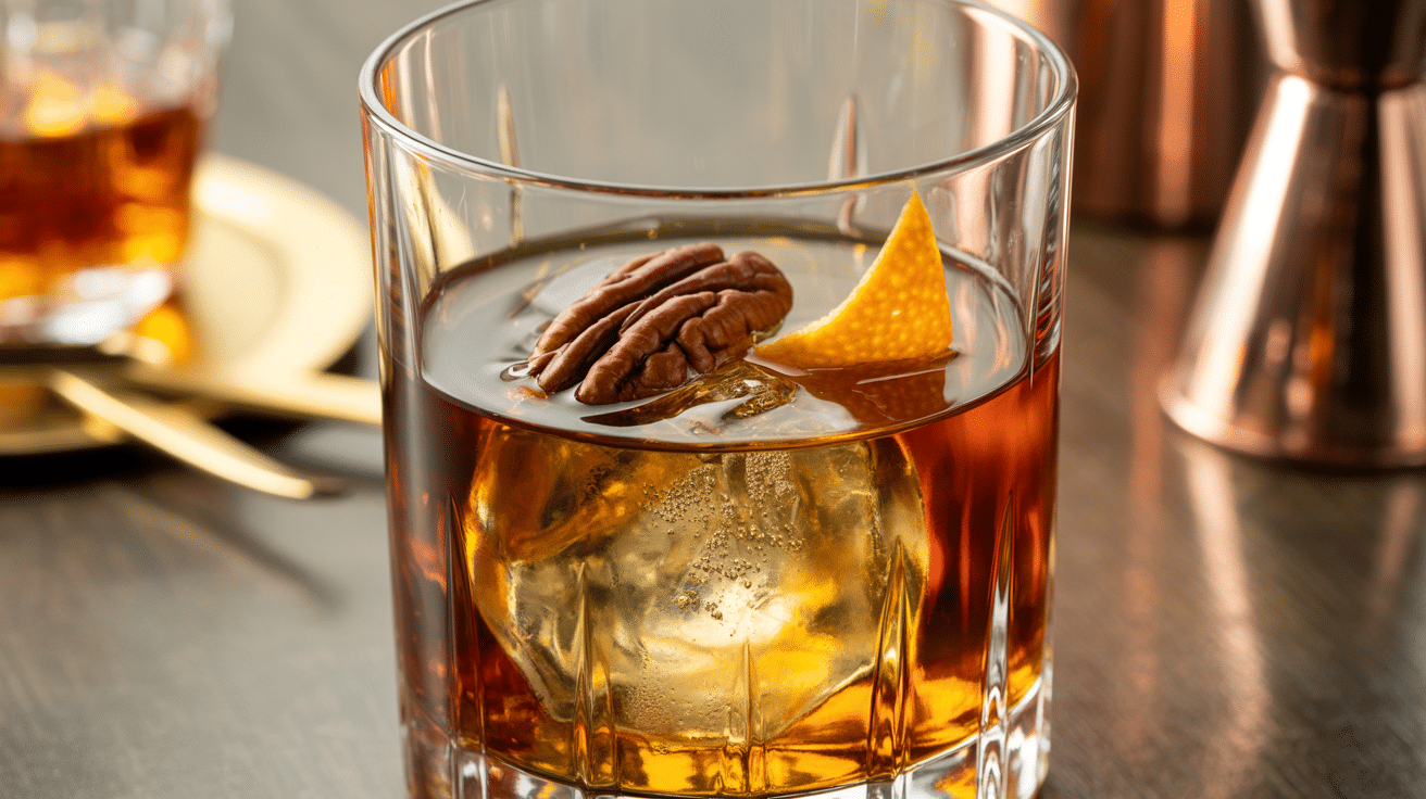 Smooth Maple Pecan Old Fashioned Cocktail - Cozy Cadence